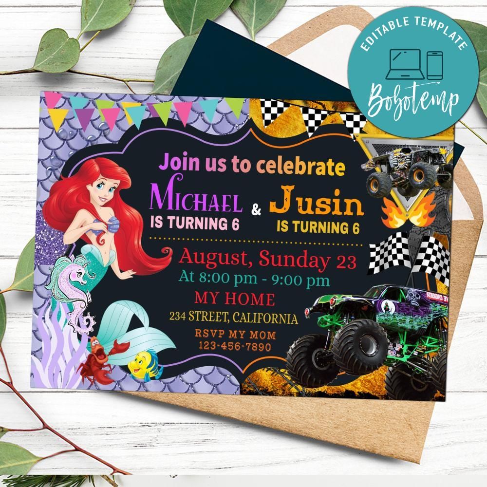 Little Mermaid Invitation Layouts