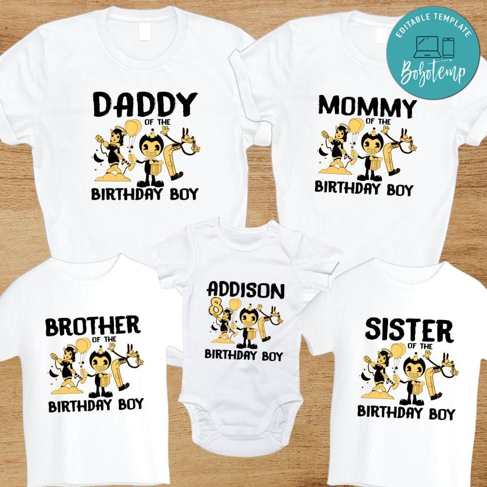Bendy Family Birthday PNG file template | Bobotemp