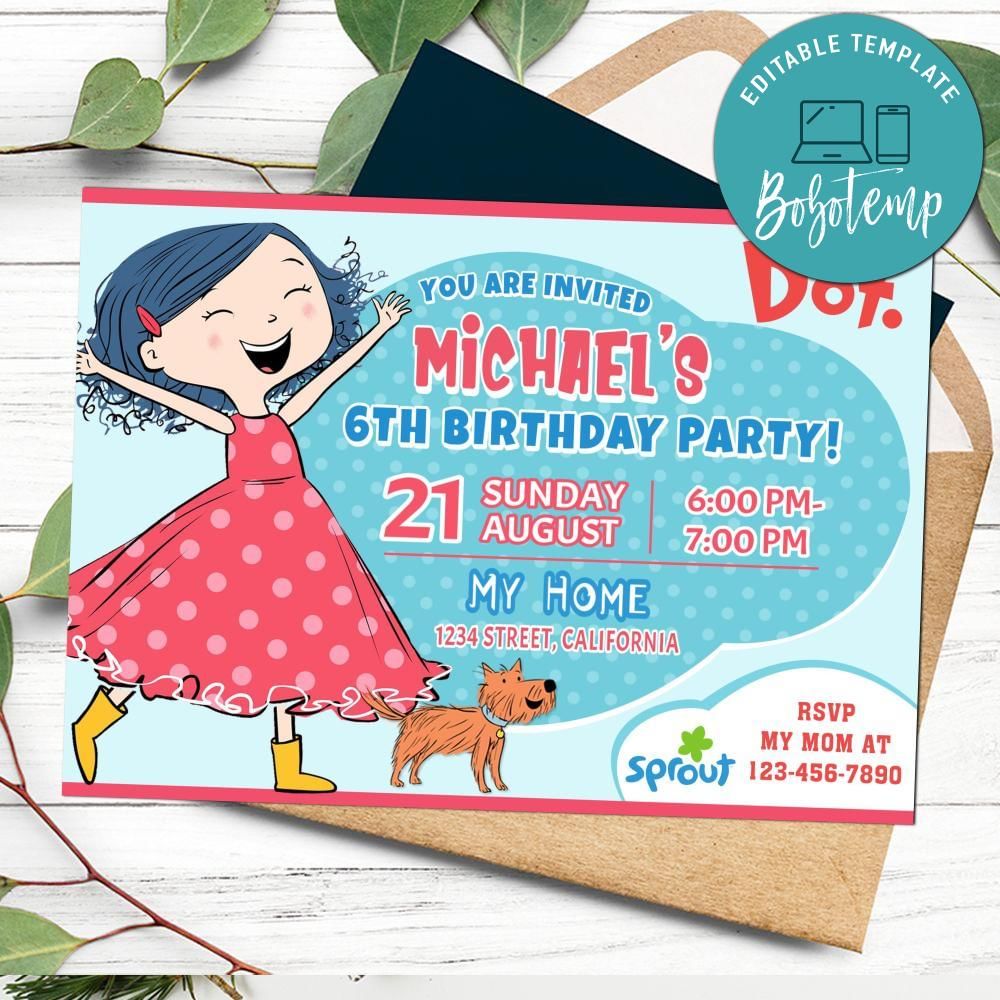 Dot. sprout Invitation Customizable Template DIY | Bobotemp