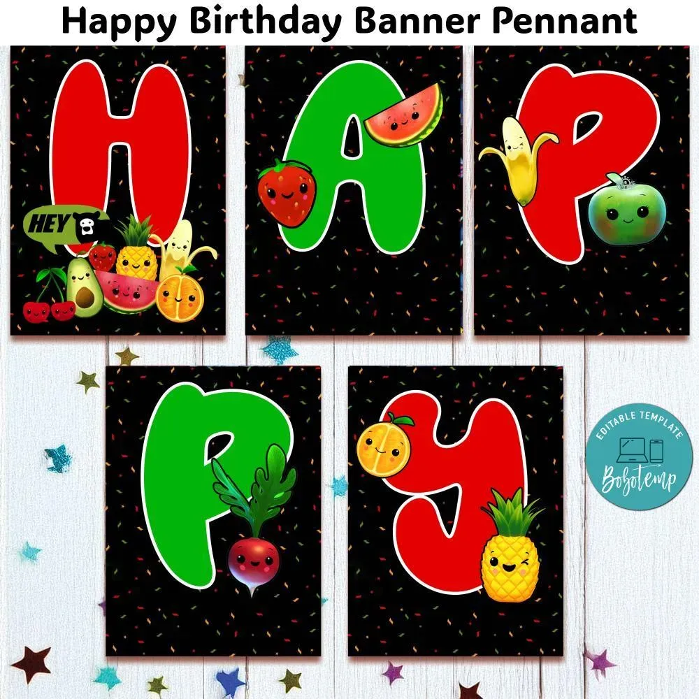 Hey Bear Sensory Banner Pennant Digital File Template | Bobotemp