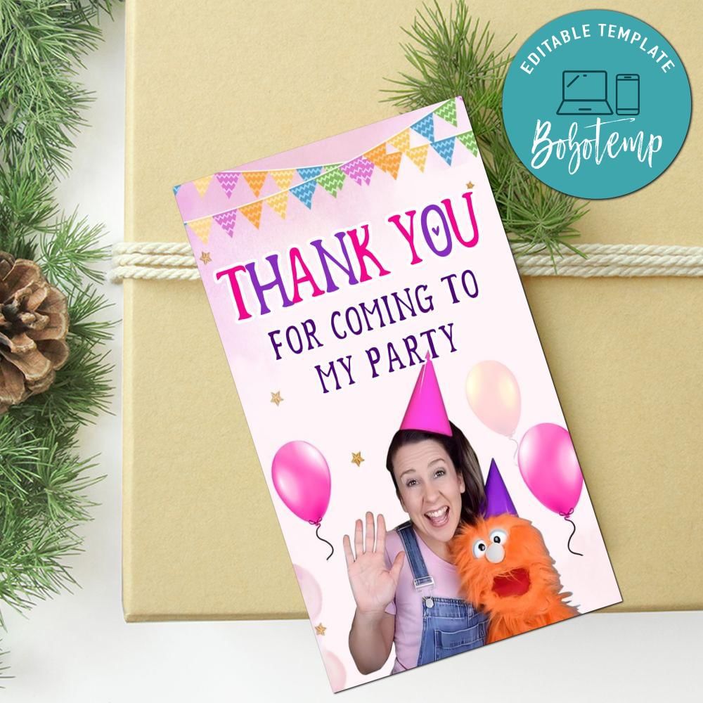 Ms. Rachel Thank You Tag Customizable Template | Bobotemp