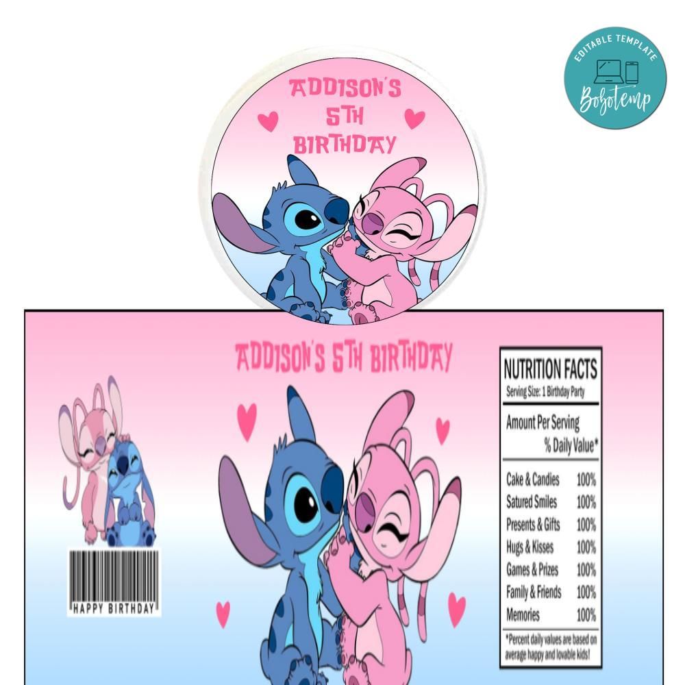 Stitch And Ang Pringles label Template Printable Instant Download ...