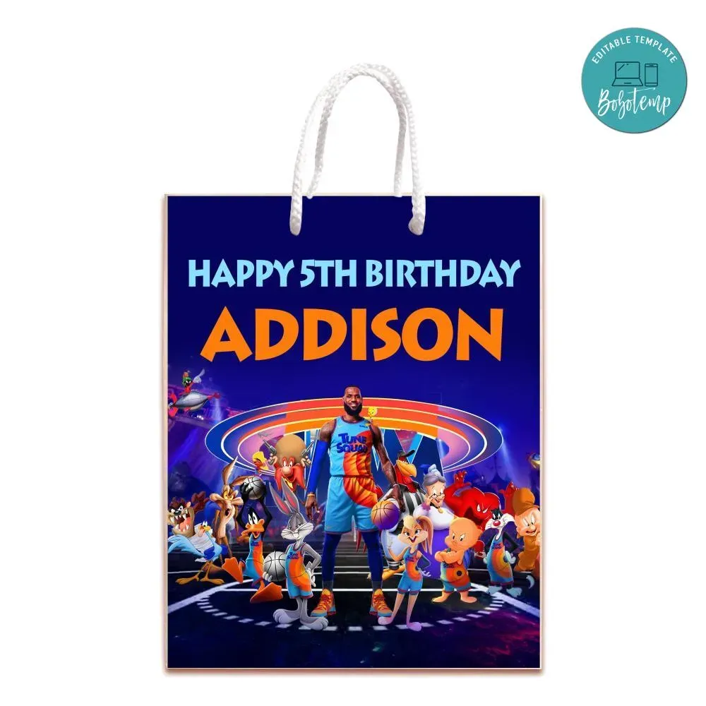 Space Jam 2 Gift Bag Label Template Printable DIY | Bobotemp