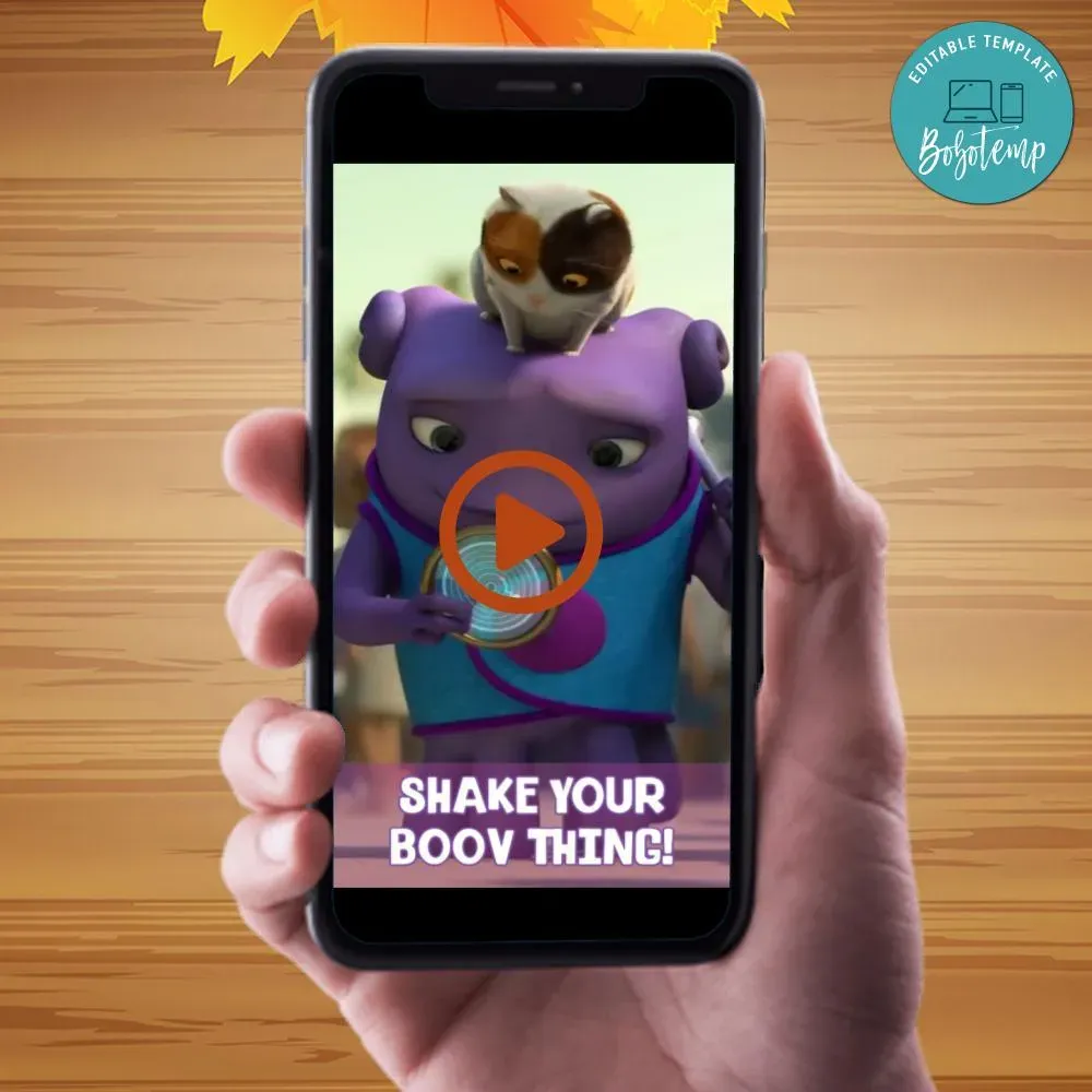 Boov Video Invitation Digital Template DIY | Bobotemp