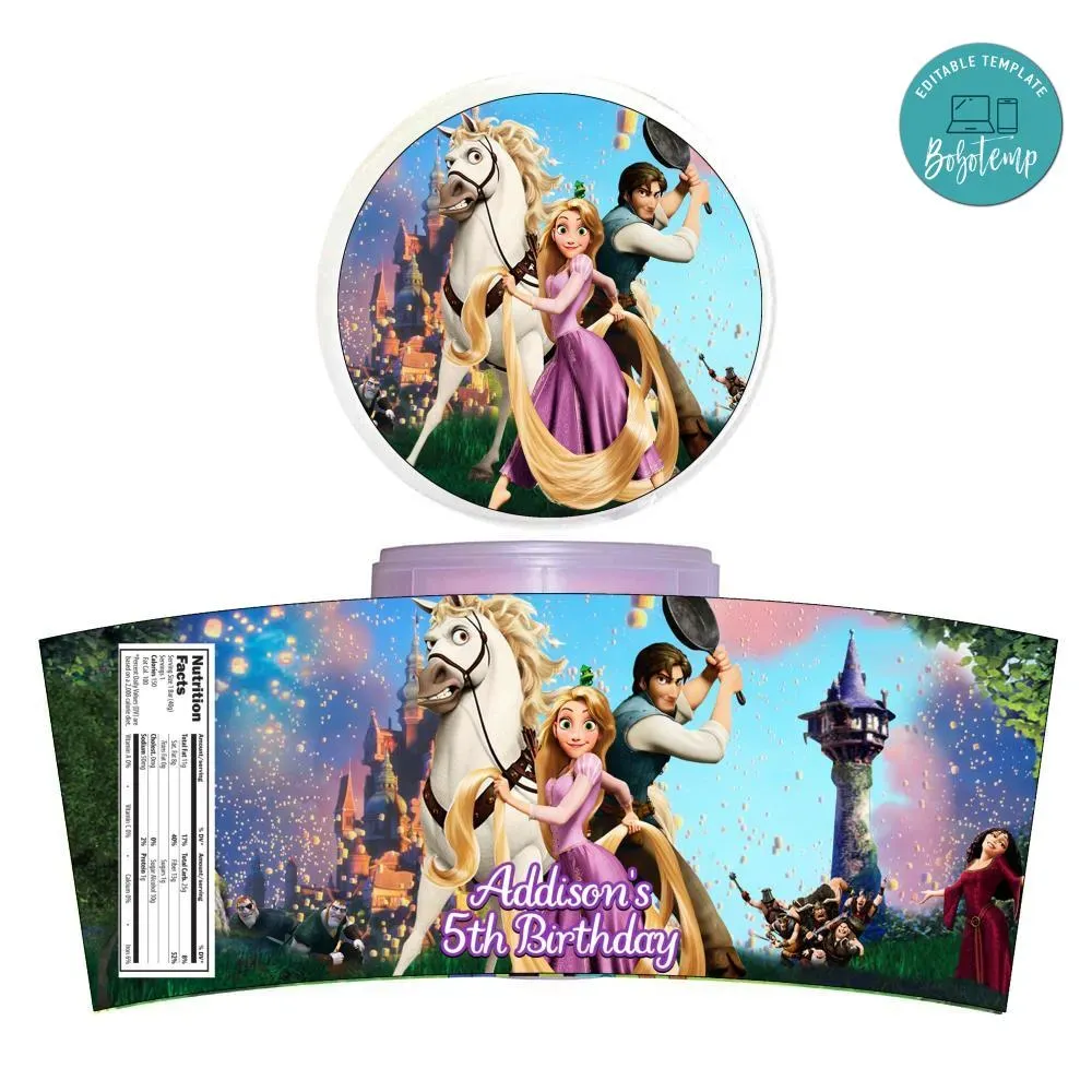 Rapunzel’s Tangled Adventure Cotton Candy Label Template | Bobotemp