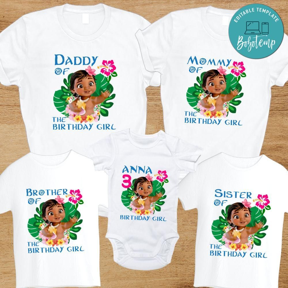 Moana Family Birthday PNG file template | Bobotemp