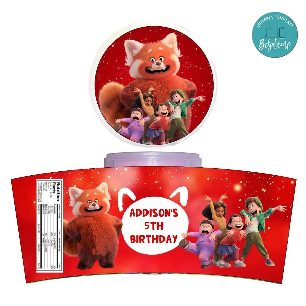 Turning Red Cotton Candy Label Template | Bobotemp