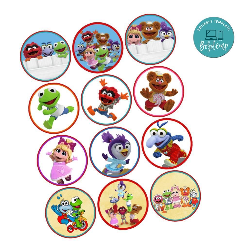 Muppet Babies Cupcake Toppers Template Printable Instant Download ...
