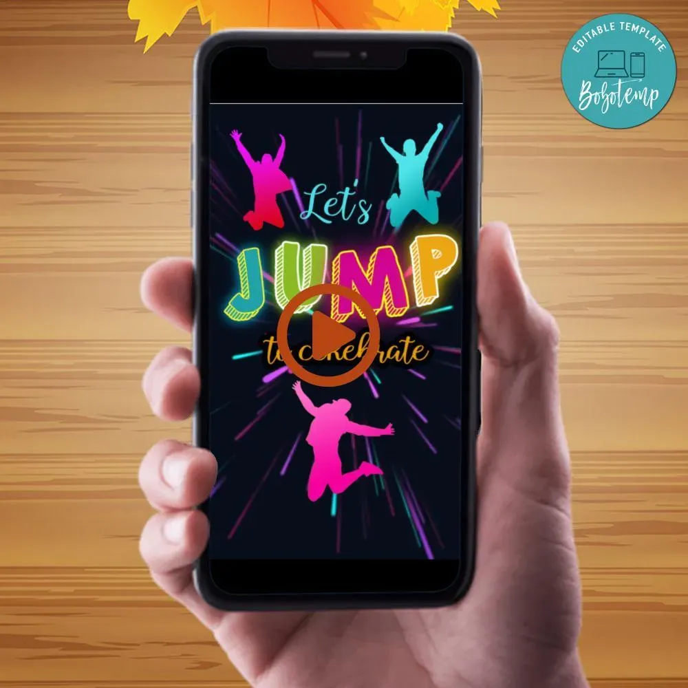 Jump Video Invitation Digital Template DIY | Bobotemp