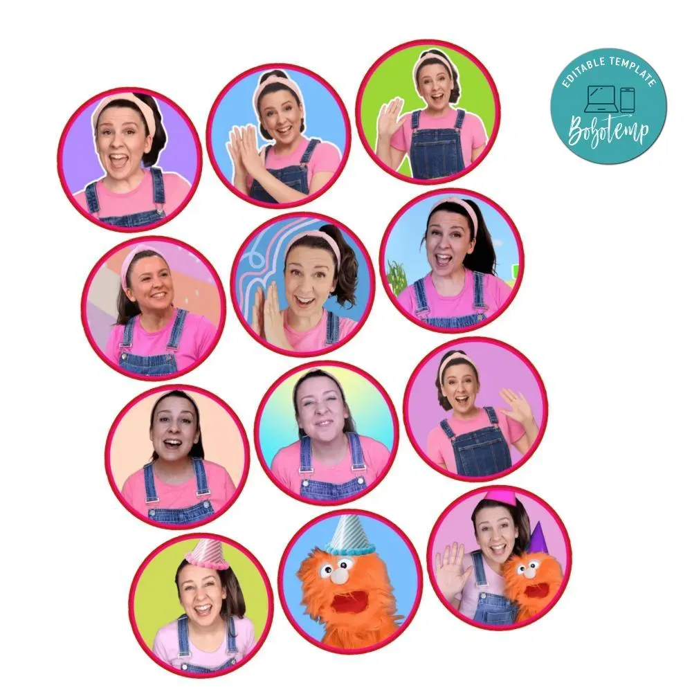 Ms. Rachel Cupcake Toppers Template Printable Instant Download | Bobotemp Ms. Rachel Cupcake Toppers Template Printable Instant Download | Bobotemp