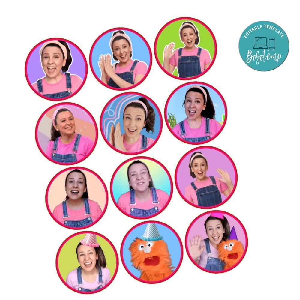 Ms. Rachel Cupcake Toppers Template Printable Instant Download | Bobotemp