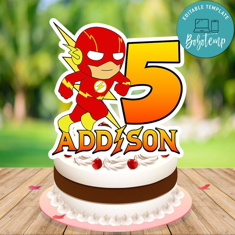 Flash baby Birthday Cake Topper Template Printable | Bobotemp
