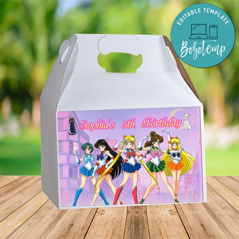 Sailor Moon Gable Box Digital File Printable DIY | Bobotemp