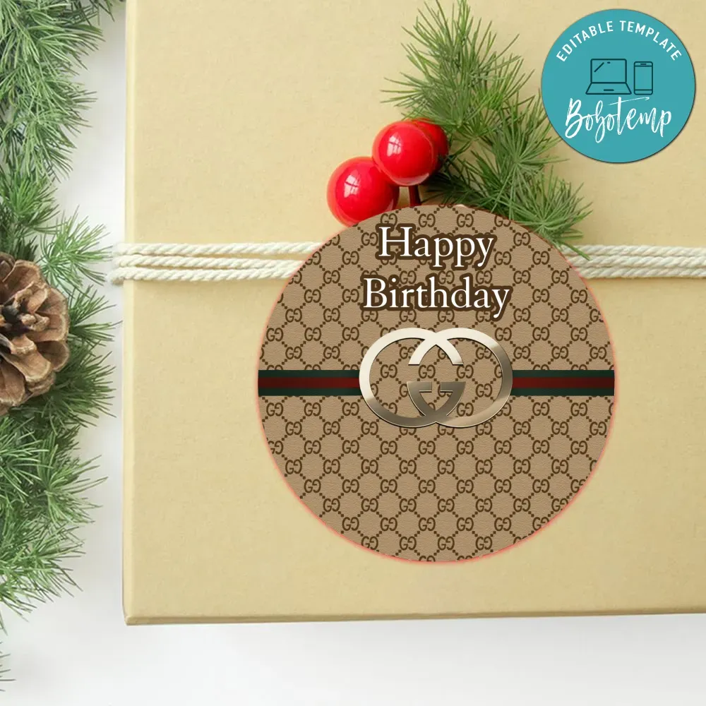 Gucci Circle Sticker Template Customizable DIY | Bobotemp