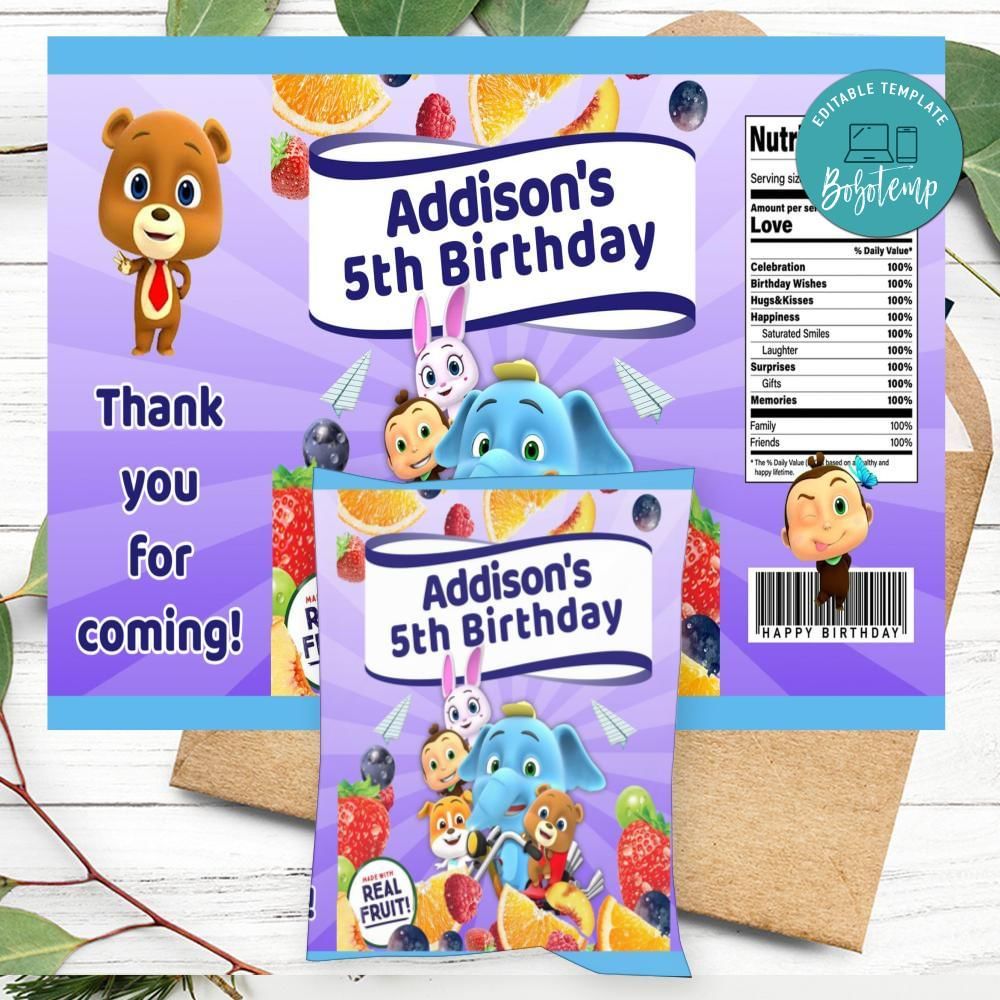 Loco Nuts Birthday Party Fruit Snack Bag Digital File | Bobotemp