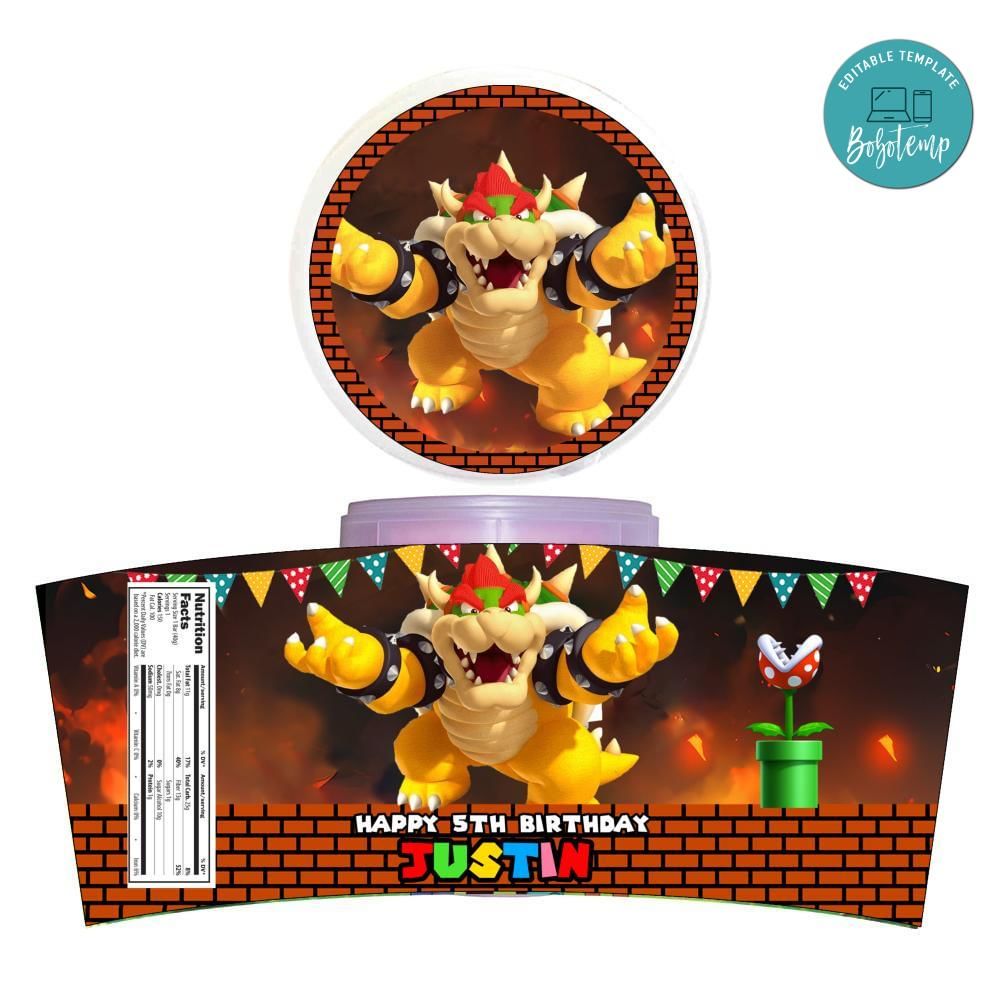 Bowser Cotton Candy Label Template | Bobotemp