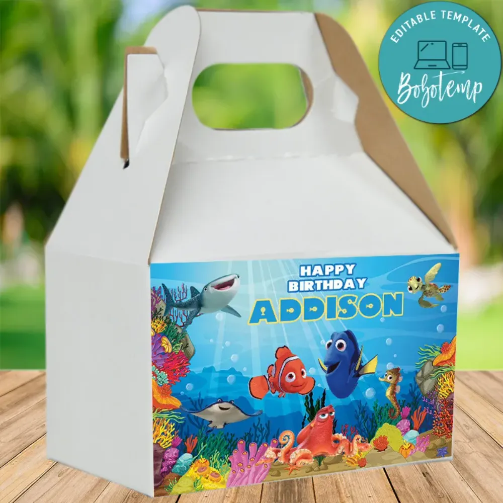 Dory Nemo Gable Box Digital File Printable DIY | Bobotemp
