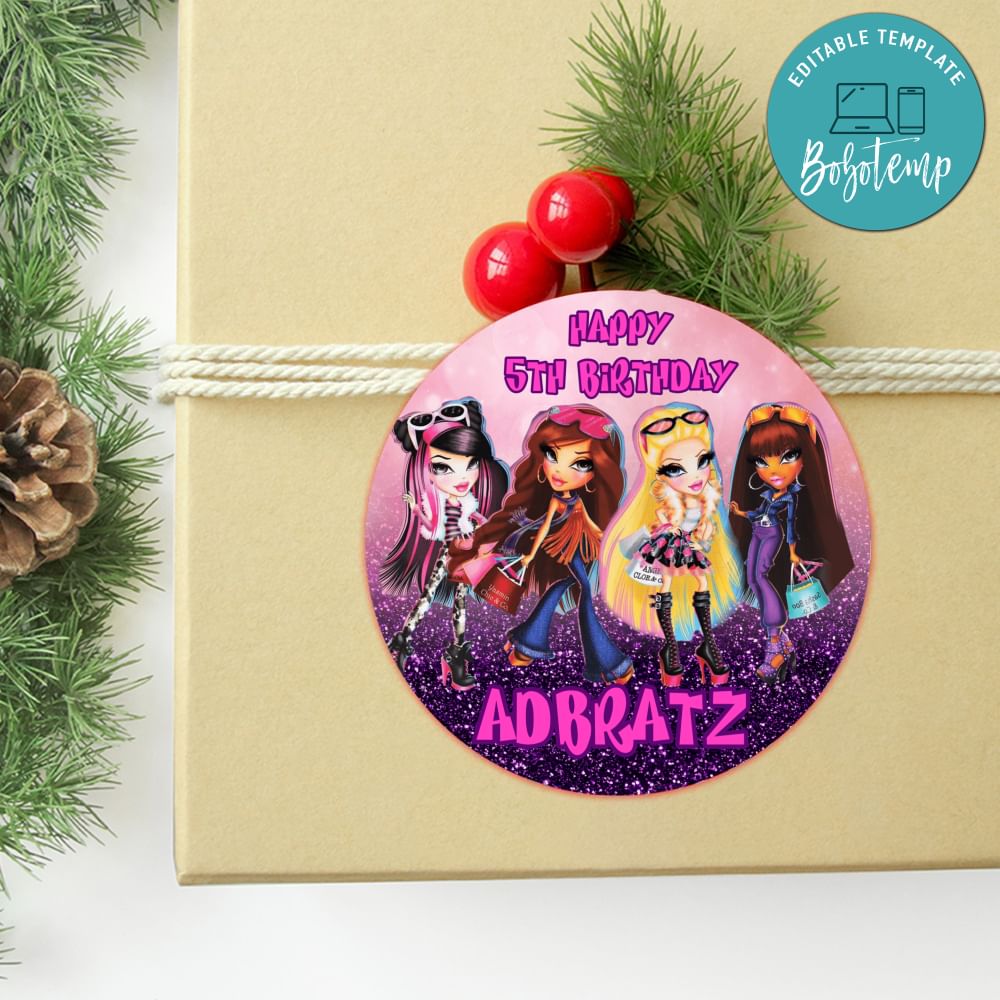 Bratz Circle Sticker Template Customizable DIY | Bobotemp