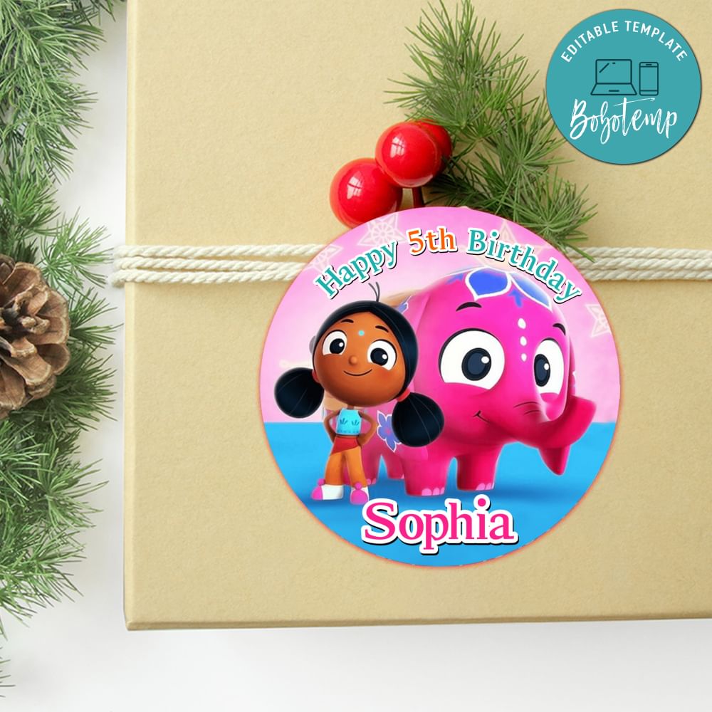 Deepa & Anoop Circle Sticker Template Customizable DIY | Bobotemp