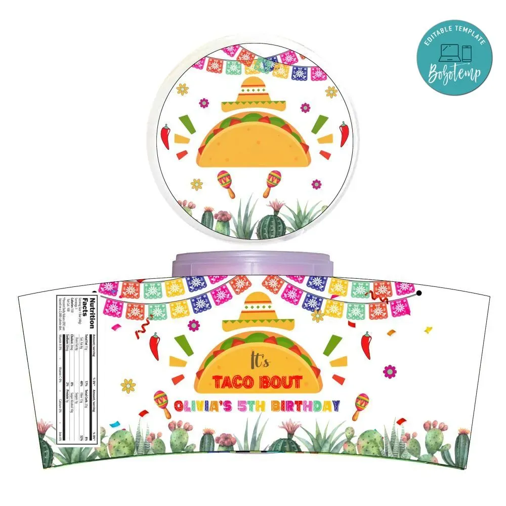 Taco Cotton Candy Label Template | Bobotemp