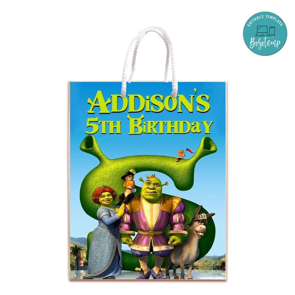 Shrek Gift Bag Label Template Printable DIY | Bobotemp