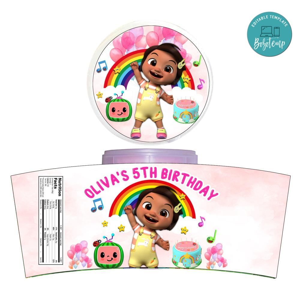 Nina Cocomelon Cotton Candy Label Template | Bobotemp