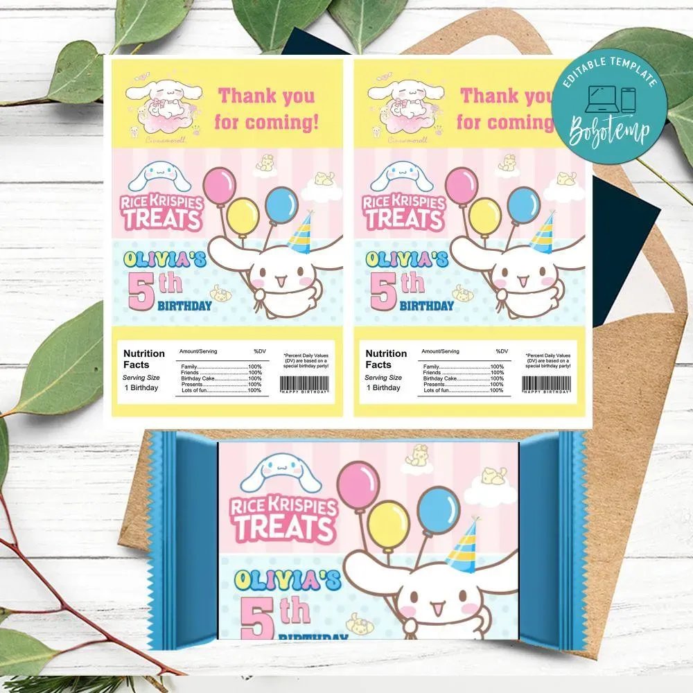 Cinnamoroll Rice Krispies Treats Template Printable | Bobotemp