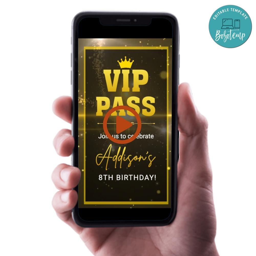 VIP Pass Video Invitation Digital Template DIY | Bobotemp