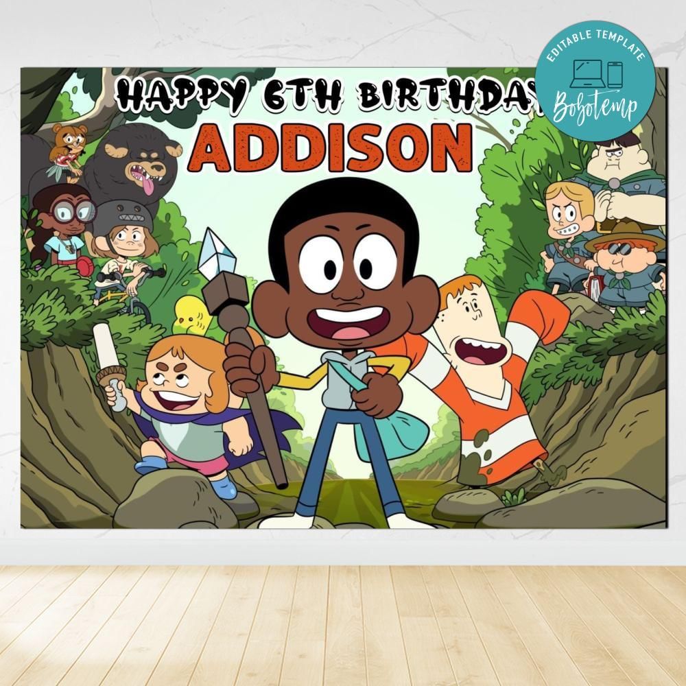 Craig of the Creek Birthday Backdrop Digital File Template | Bobotemp