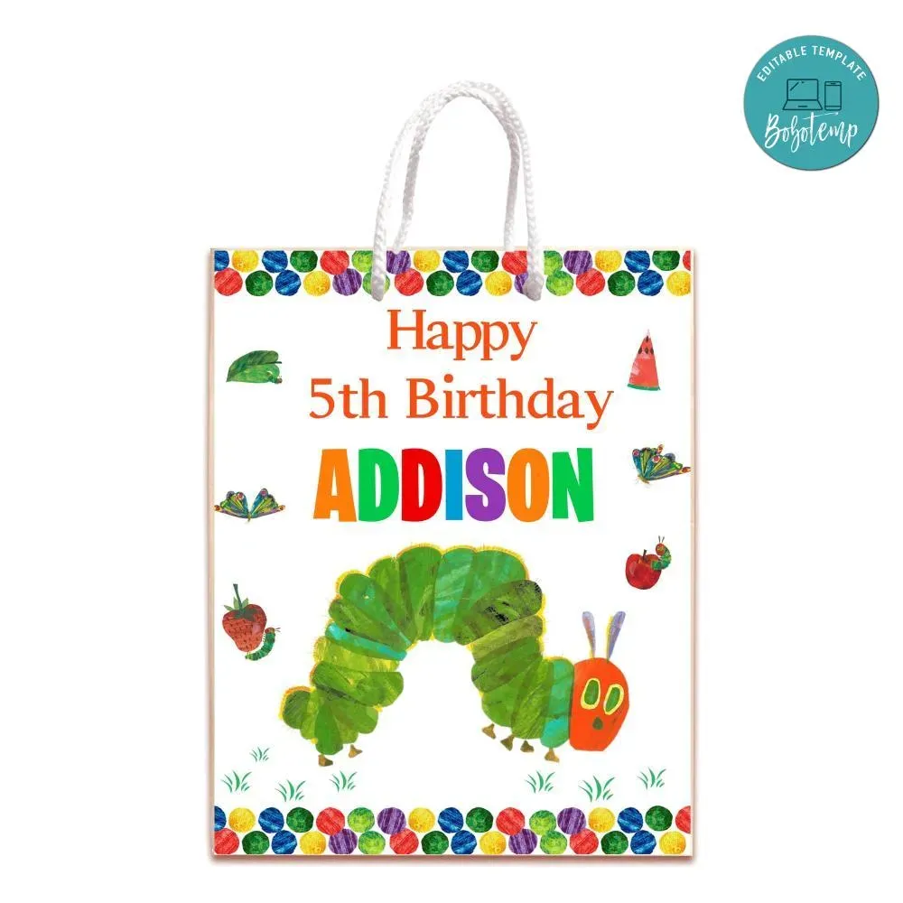 Hungry Caterpillar Gift Bag Label Template Printable DIY | Bobotemp