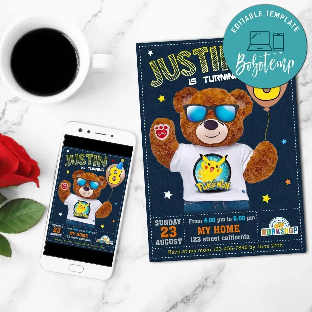 Build a bear Flyer Customizable Template DIY | Bobotemp