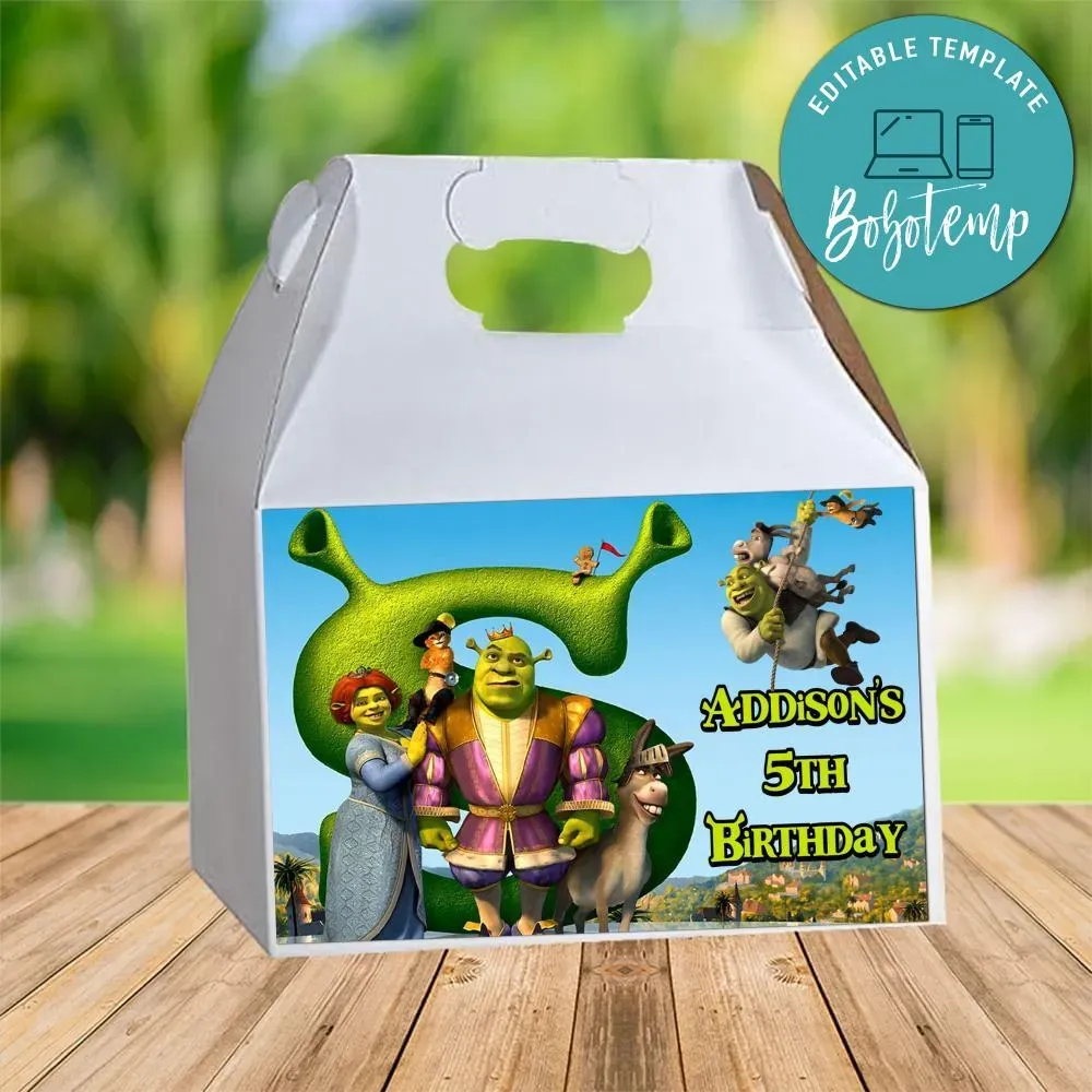 Shrek Gable Box Digital File Printable DIY | Bobotemp
