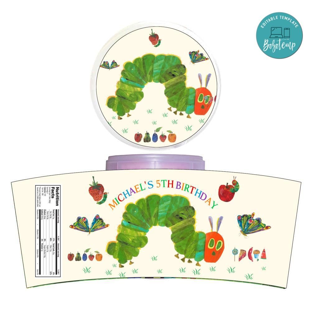 Hungry Caterpillar Cotton Candy Label Template | Bobotemp