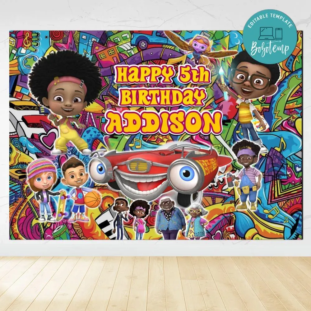 Motown magic Birthday Backdrop Digital File Template | Bobotemp