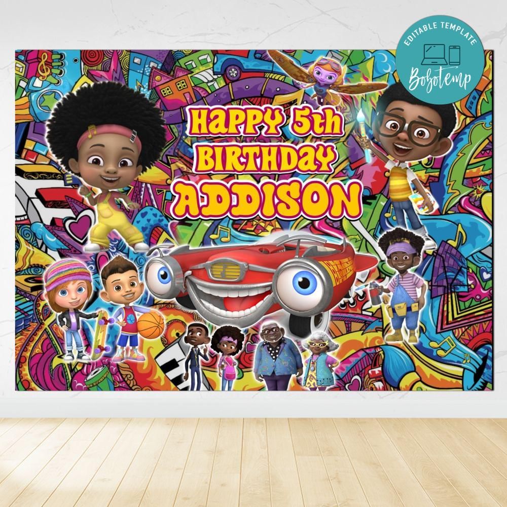 Motown magic Birthday Backdrop Digital File Template | Bobotemp