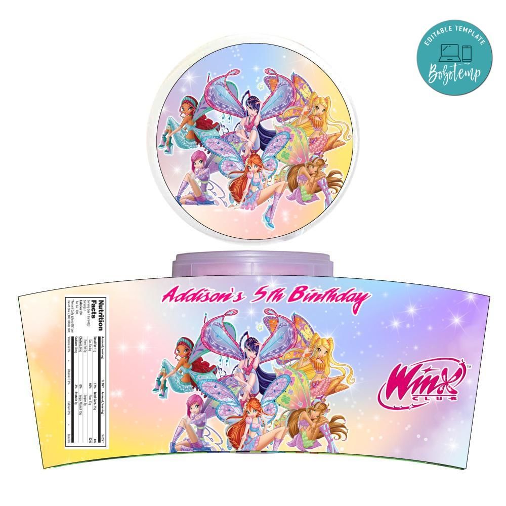 Winx Cotton Candy Label Template | Bobotemp