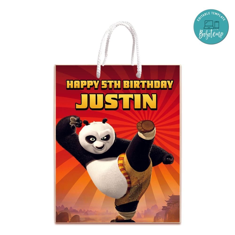 Kung Fu Panda Gift Bag Label Template Printable DIY | Bobotemp