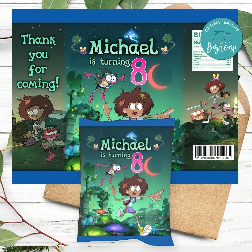 Amphibia Birthday Chip Bag Digital File Printable | Bobotemp
