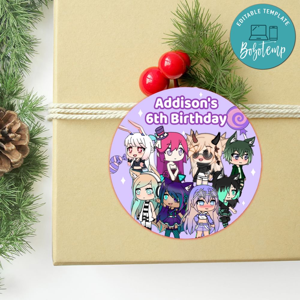 Gacha Life Circle Sticker Template Customizable DIY | Bobotemp