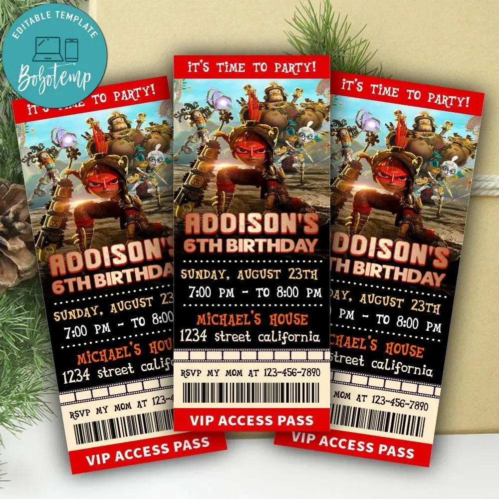 Maya And The Three Ticket Invitation Customizable Template | Bobotemp