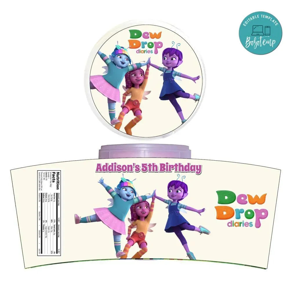 Dew Drop Diaries Cotton Candy Label Template | Bobotemp