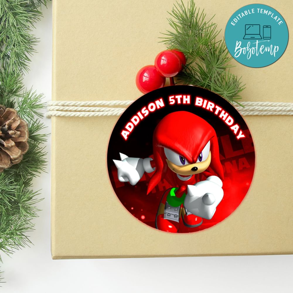 Knuckles Circle Sticker Template Customizable DIY | Bobotemp