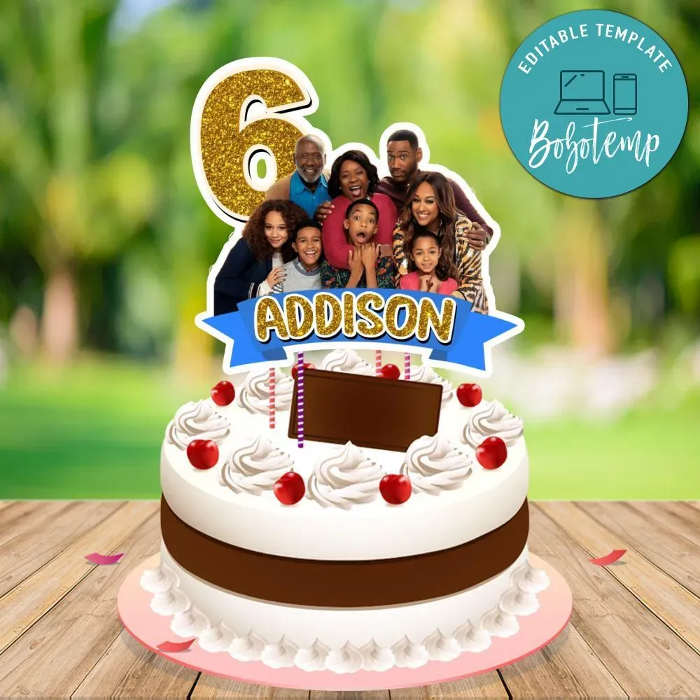 Family Reunion Birthday Cake Topper Template Printable | Bobotemp
