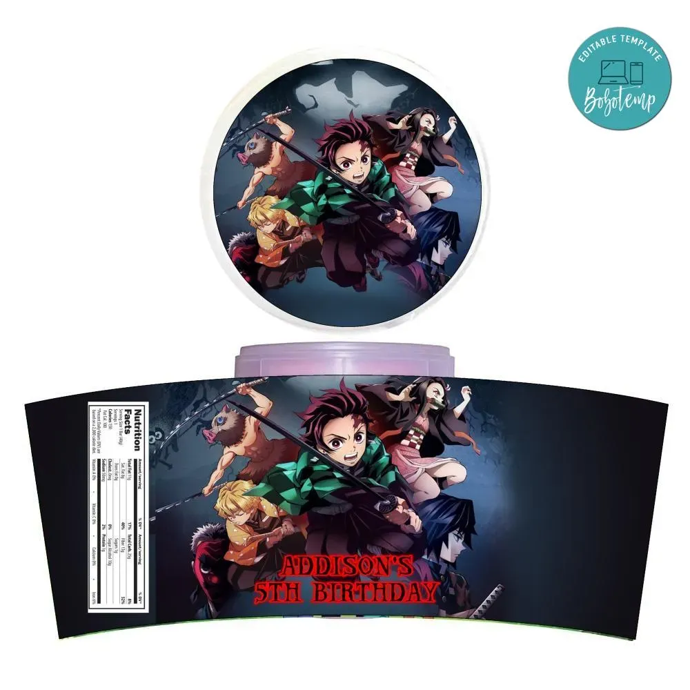 Demon Slayer Cotton Candy Label Template | Bobotemp