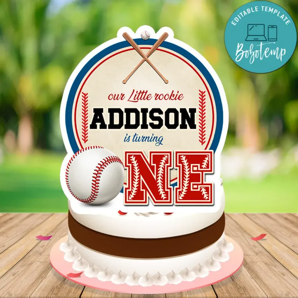 Little rookie Birthday Cake Topper Template Printable | Bobotemp