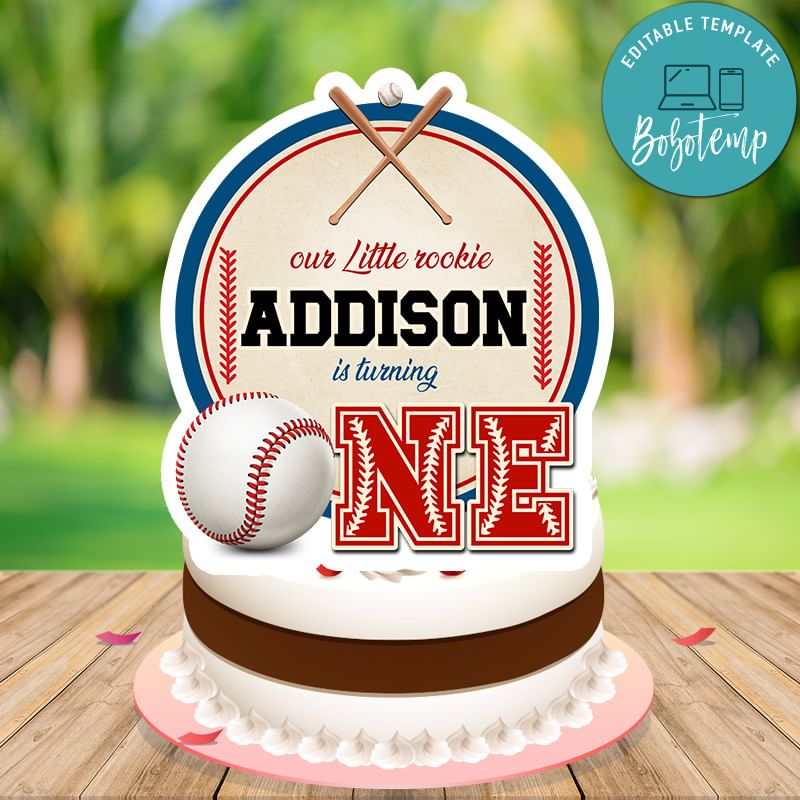 Little rookie Birthday Cake Topper Template Printable | Bobotemp