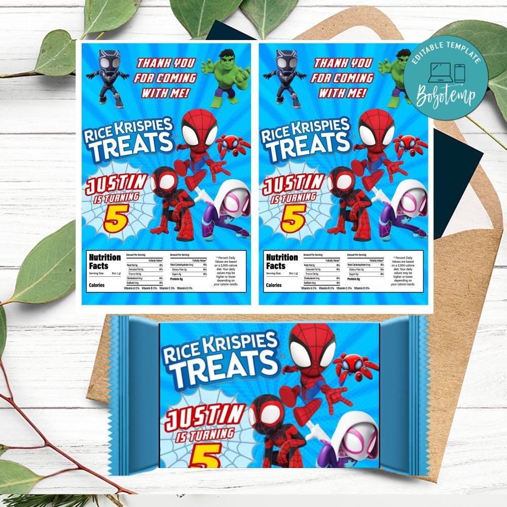 Spidey Rice Krispies Treats Template Printable DIY | Bobotemp