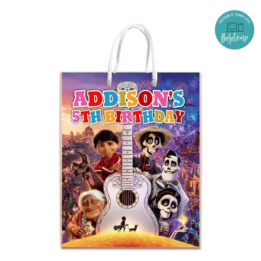 Coco Disney Gift Bag Label Template Printable DIY | Bobotemp