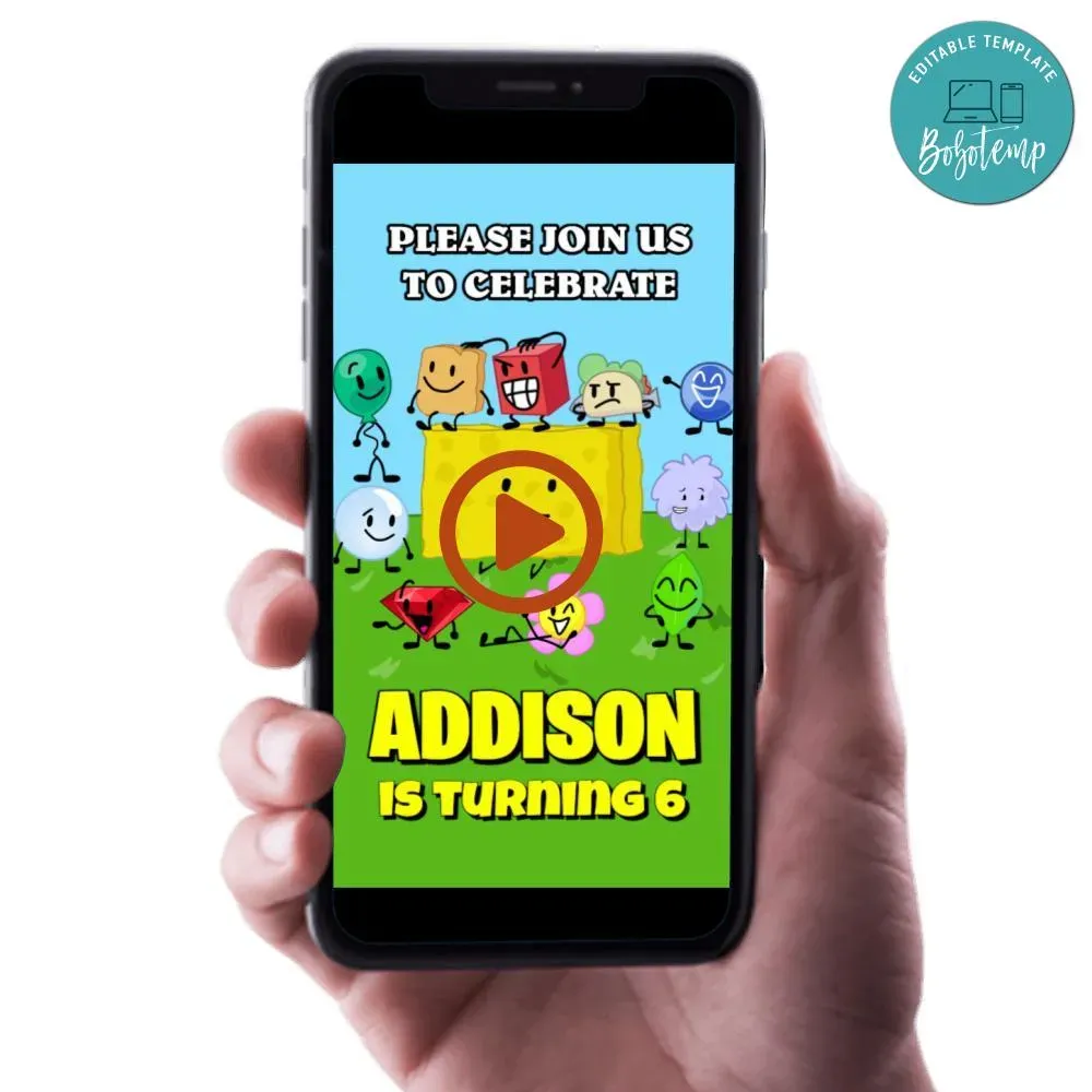 Battle for dream island Video Invitation Digital Template DIY | Bobotemp