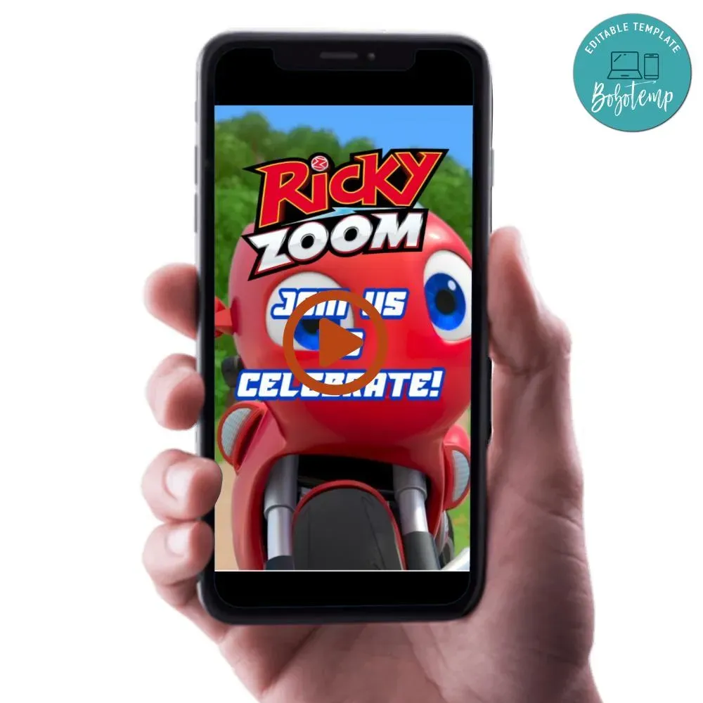 Ricky Zoom Video Invitation Digital Template DIY | Bobotemp